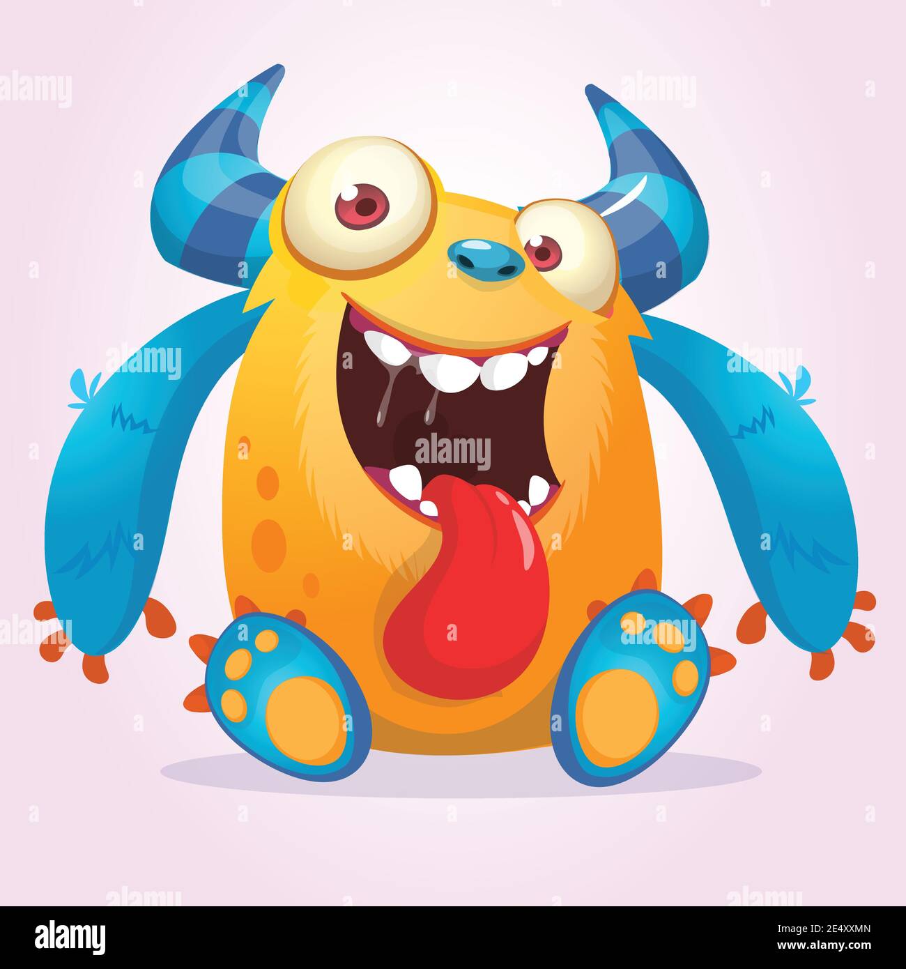 Funny cartoon monster. Vector Halloween illustration Stock Vector Image ...