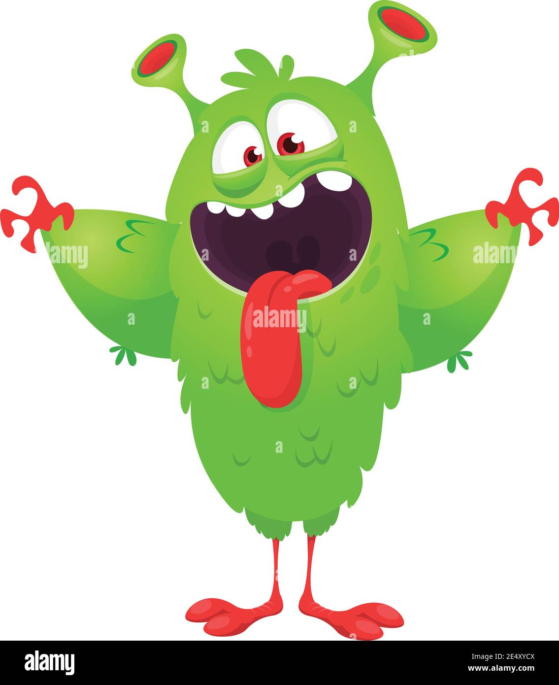 Funny cartoon monster creature. Vector Halloween illustration Stock ...