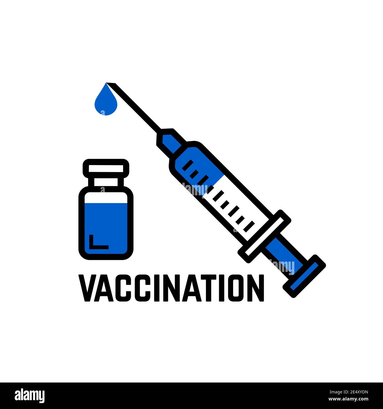 Ingection or vaccination icon. Syringe with needle Stock Vector Image ...
