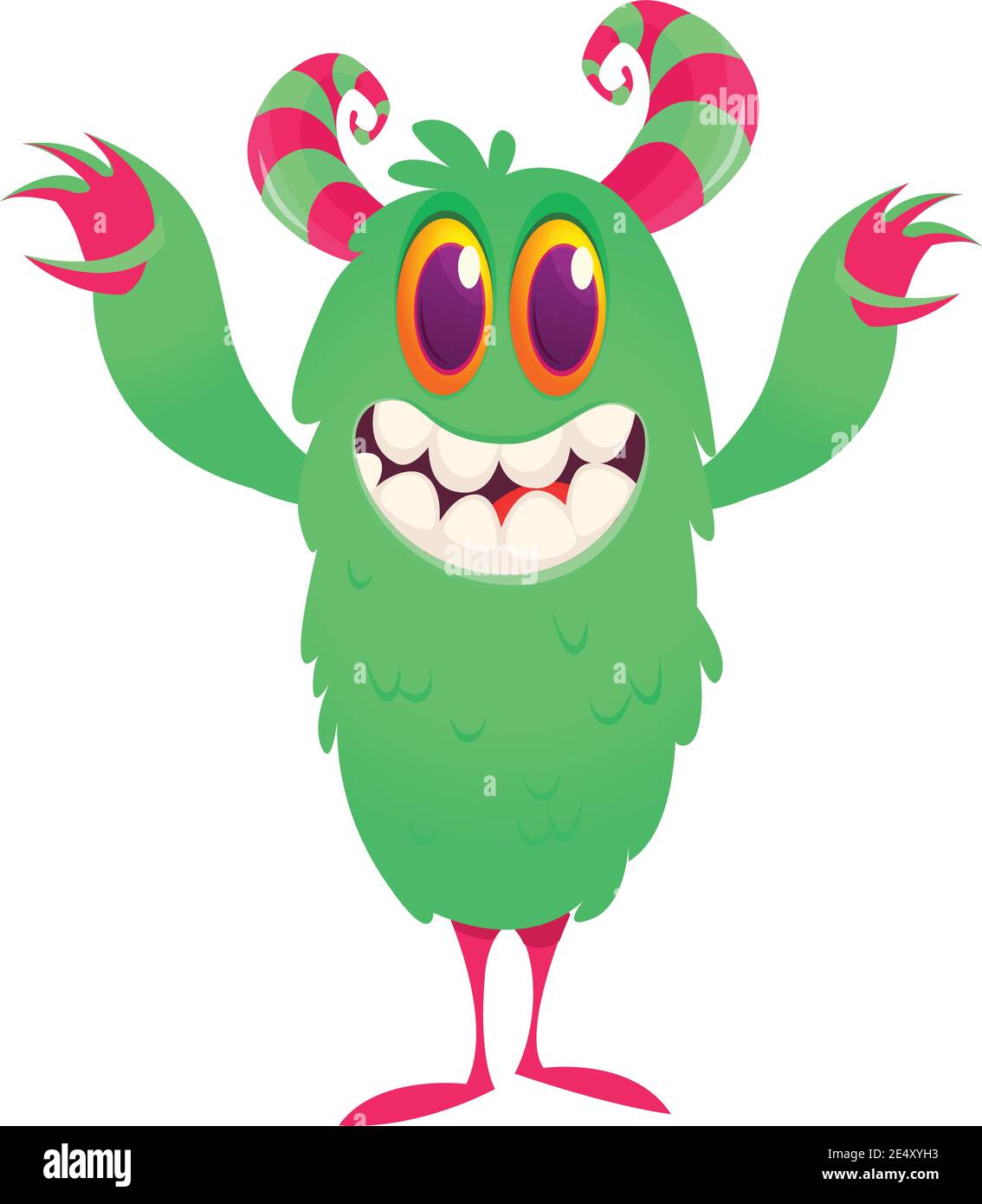 Funny cartoon monster creature. Vector Halloween illustration Stock ...