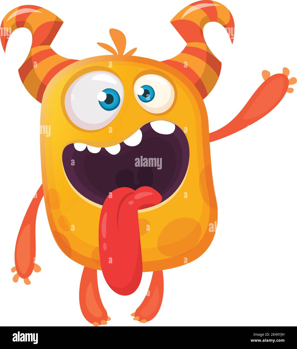 Funny cartoon monster. Vector Halloween illustration Stock Vector Image ...