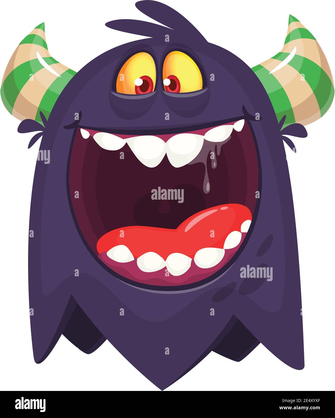 Angry cartoon black monster screaming. Yelling angry monster expression ...