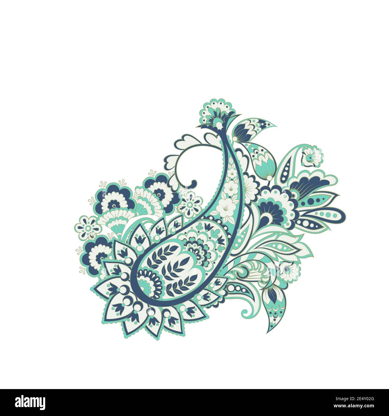 Floral Paisley colorful vector ornament. Isolated Pattern Stock Vector ...