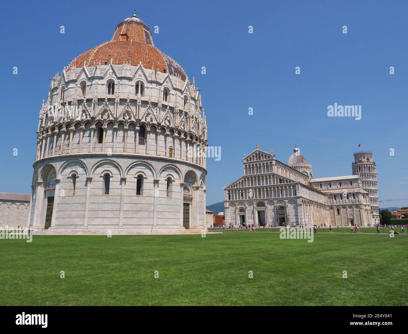 Pisa, historic center. Famous UNESCO complex, San Giovanni or St. John ...