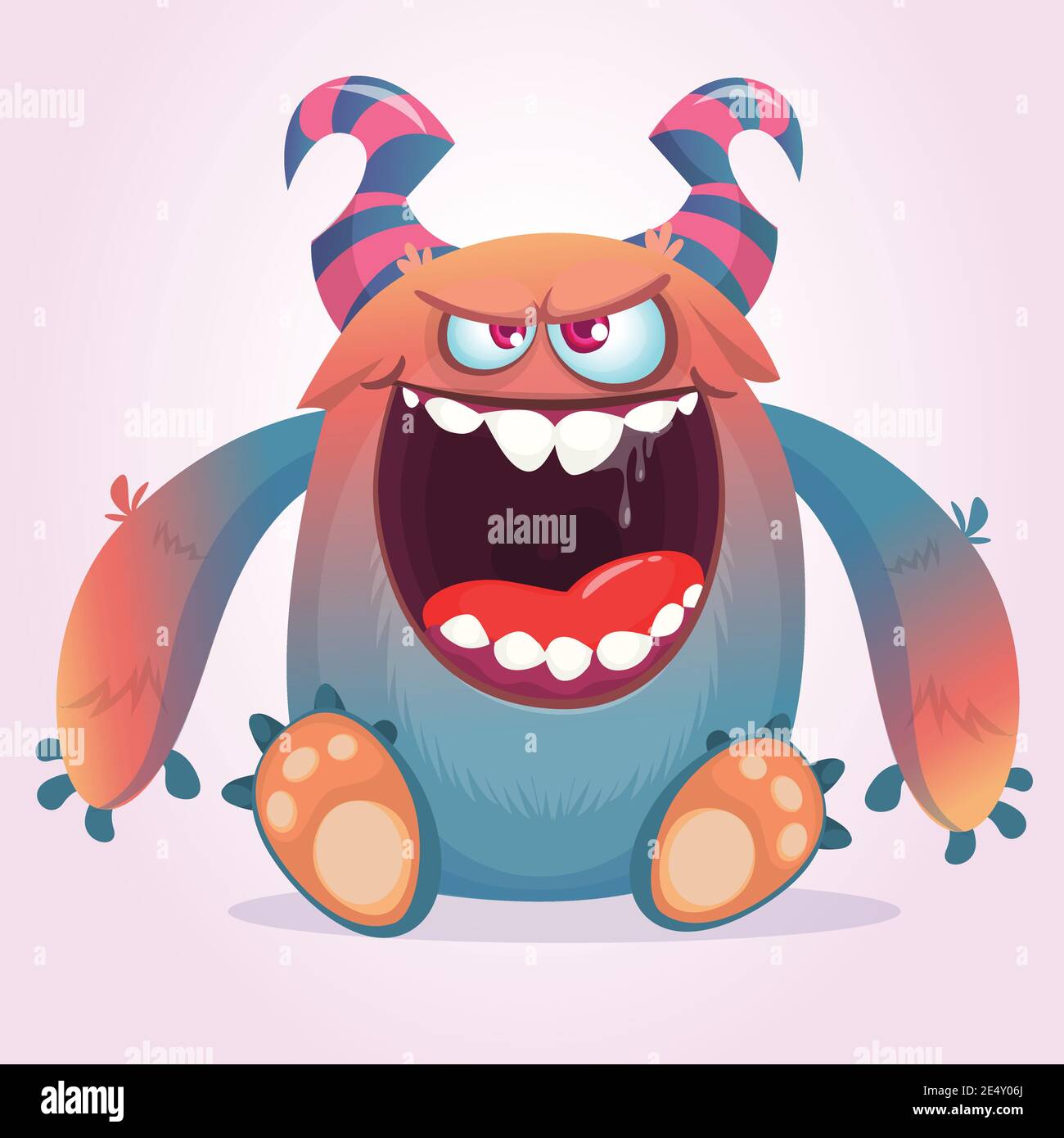 Funny cartoon monster. Vector Halloween illustration Stock Vector Image ...