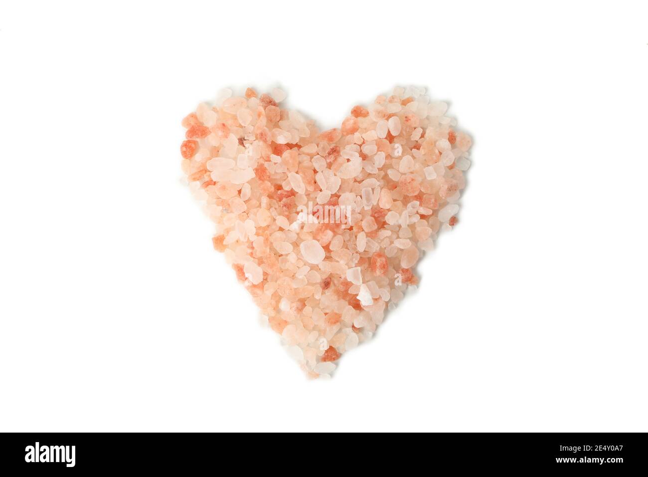 Heart made of pink himalayan salt isolated on white background Stock ...