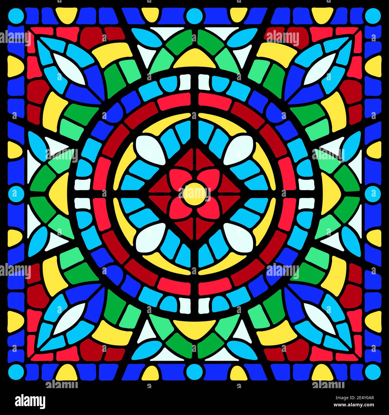 Stained-glass window with colored piece Stock Vector Image & Art - Alamy