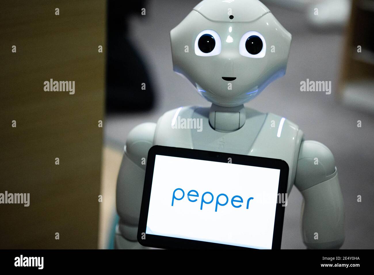 Illustration of Pepper, a humanoid robot made by SoftBank Robotics ...
