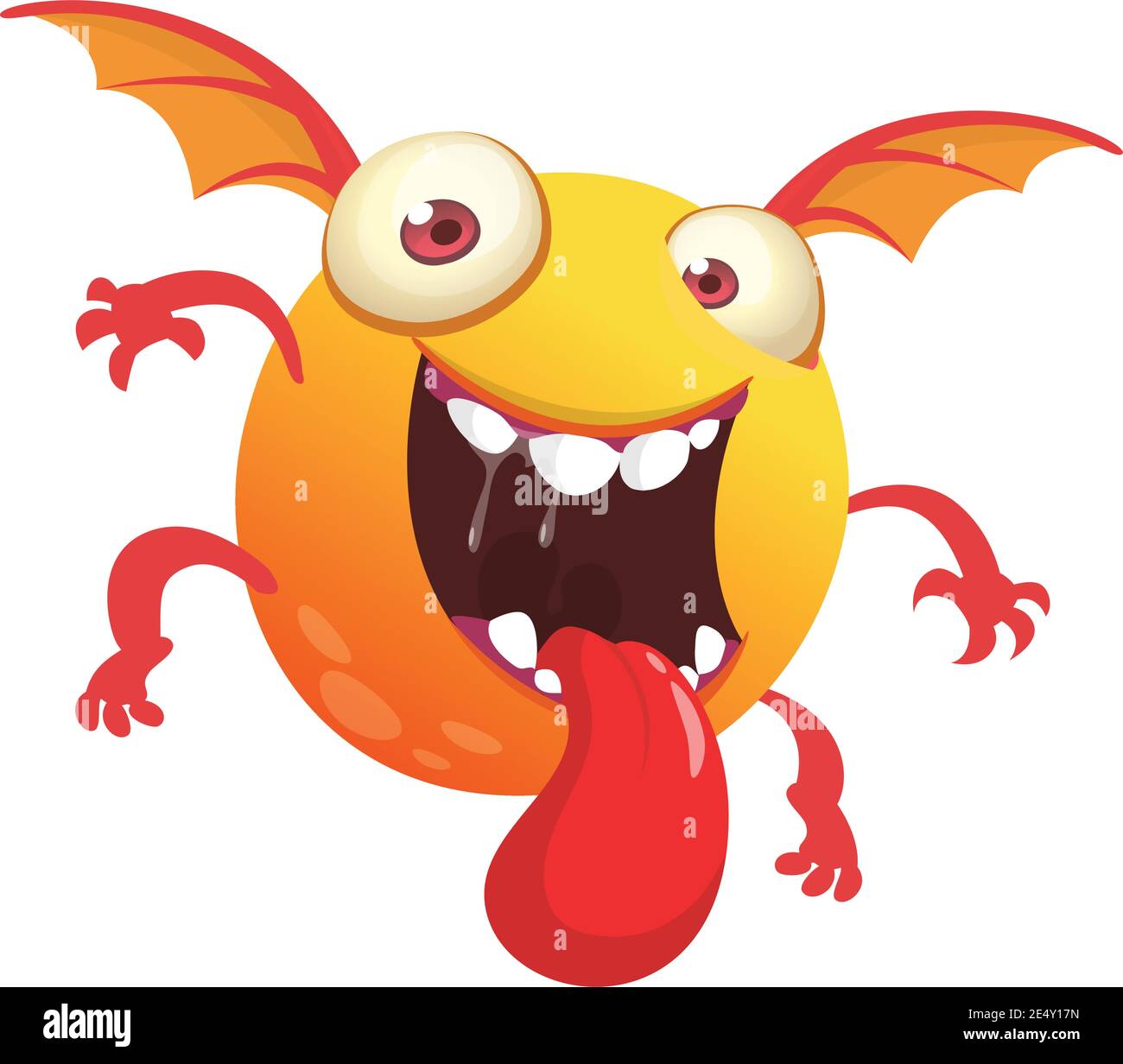 Funny cartoon monster. Vector Halloween illustration Stock Vector Image ...