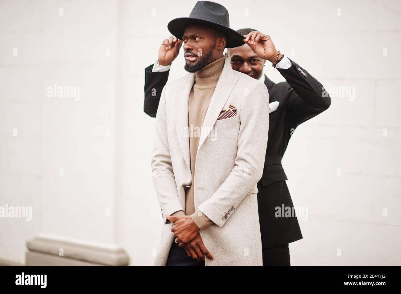 Two fashion black men. Fashionable portrait of african american male ...