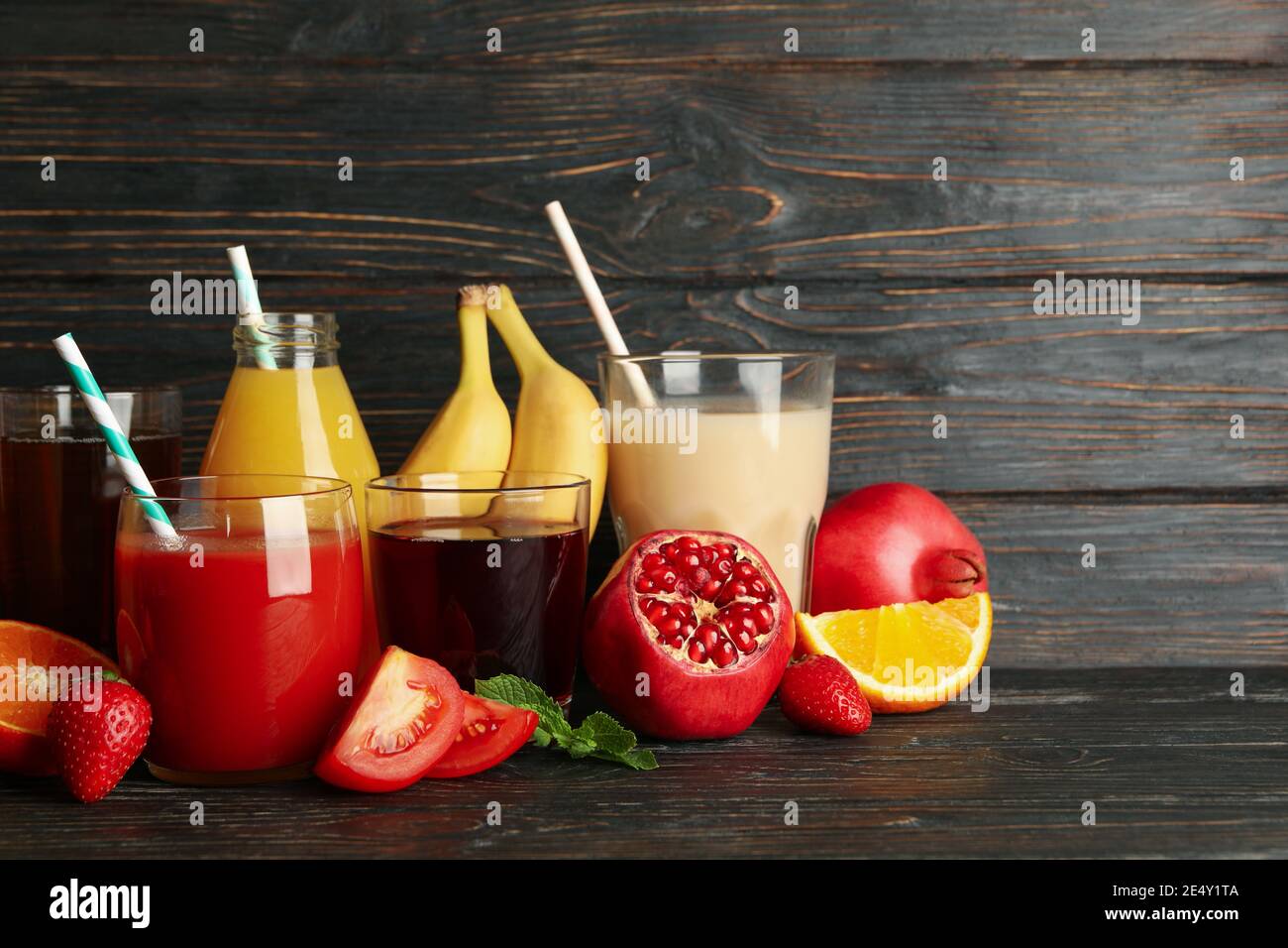 Juices apple orange banana hi-res stock photography and images - Alamy
