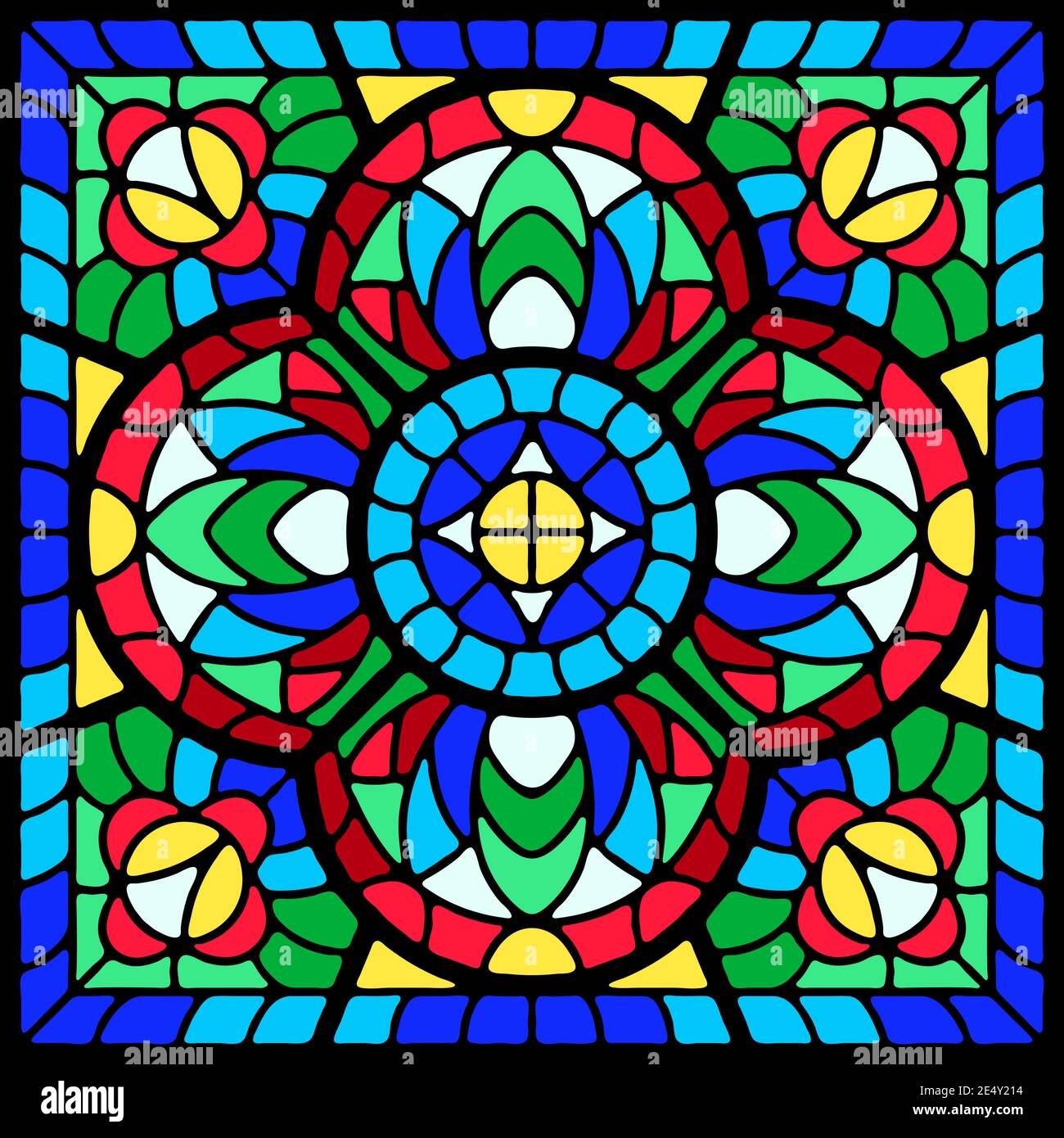 Medieval stained glass interior Stock Vector Images - Alamy