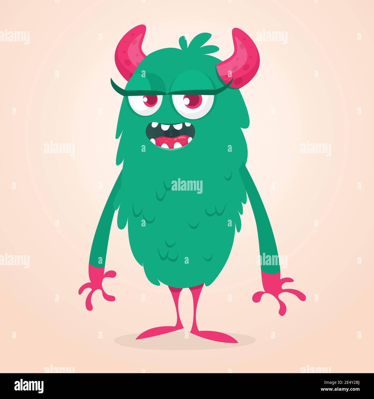 Funny cartoon monster creature. Vector Halloween illustration Stock ...