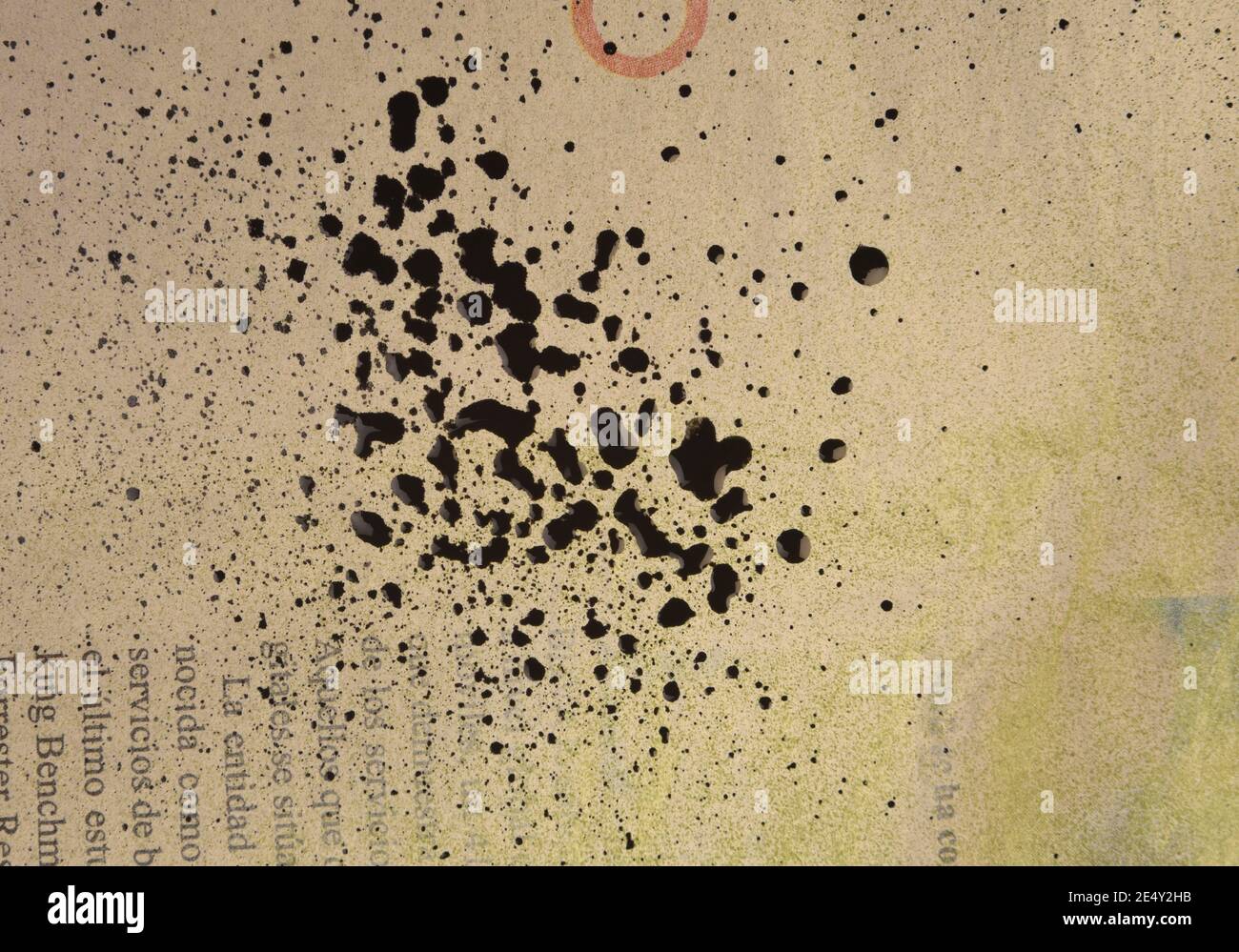 ink stains on a newspaper sheet Stock Photo - Alamy