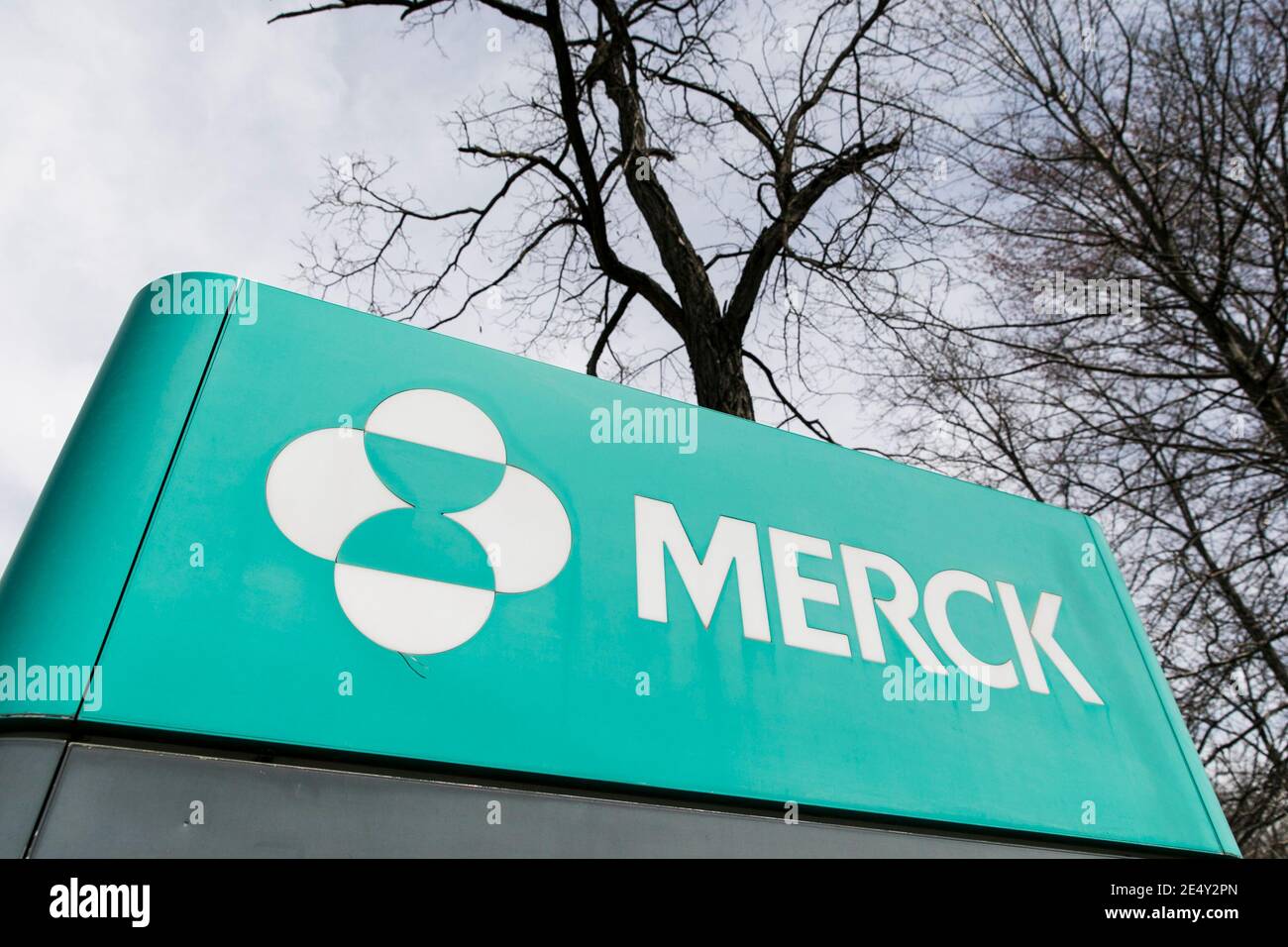 A logo sign outside of a facility occupied by Merck & Company, Inc., in ...