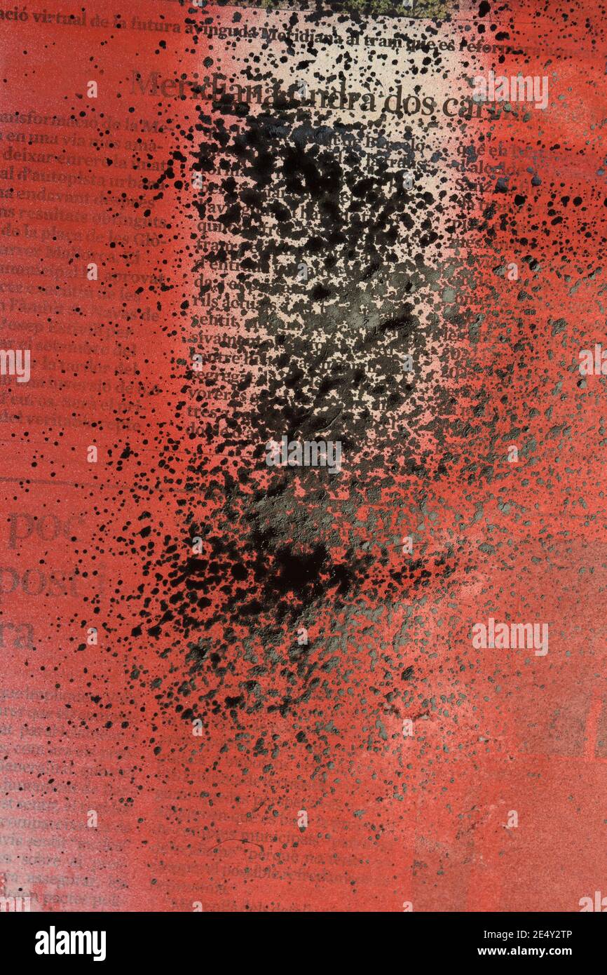 ink stains on a newspaper sheet Stock Photo - Alamy