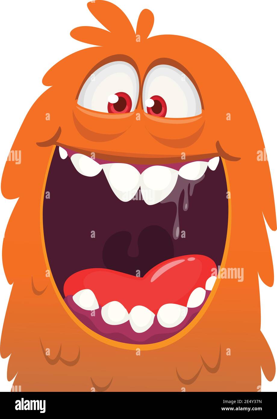 Funny cartoon monster face expression. Vector monster avatar Stock ...