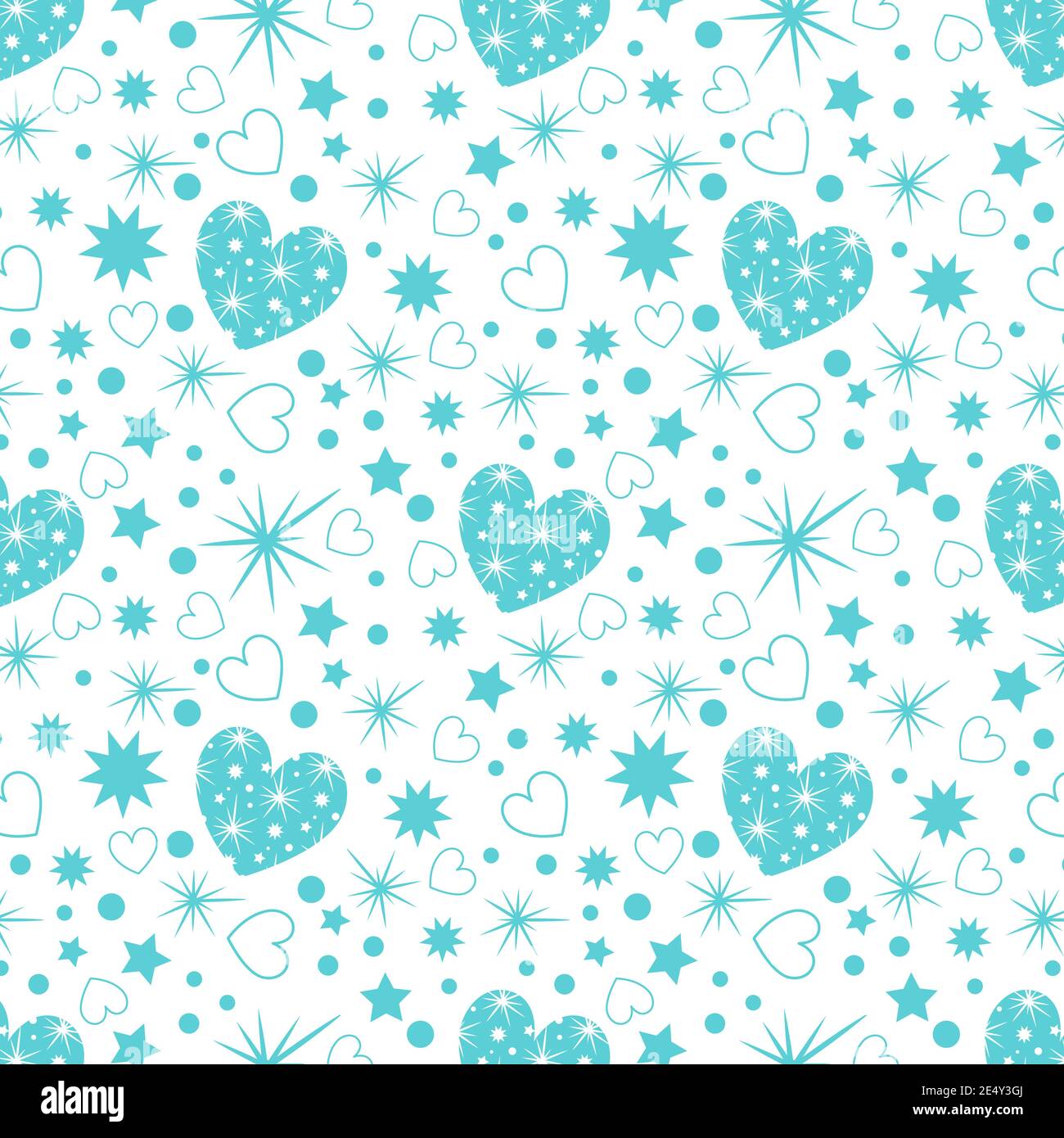 seamless pattern of blue hearts on white background Stock Vector Image ...