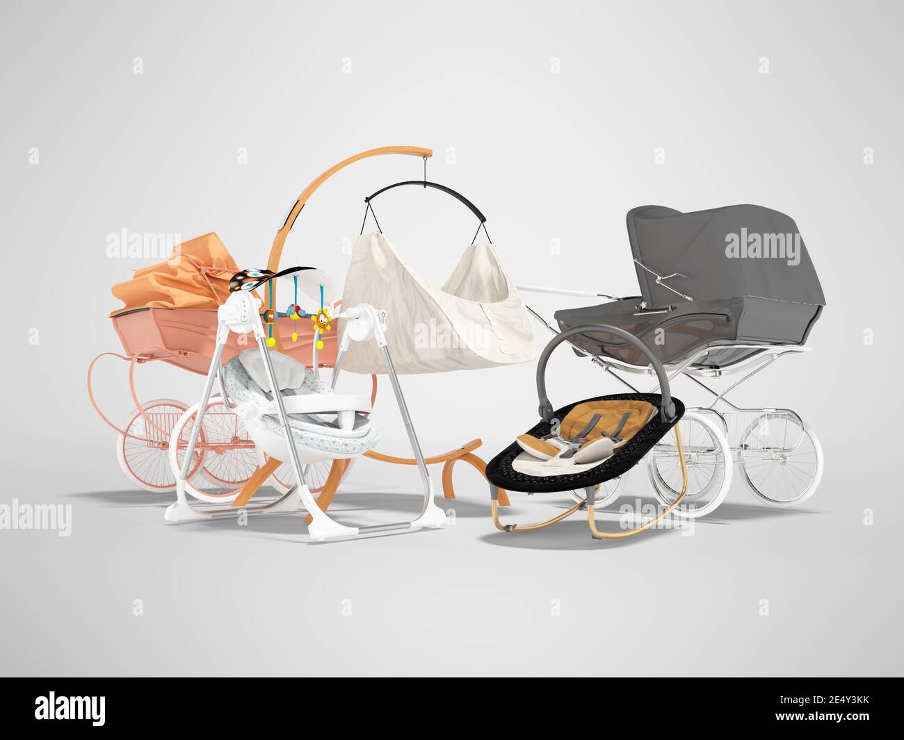 3D rendering of concept baby rocking chair bed rocking chair for ...