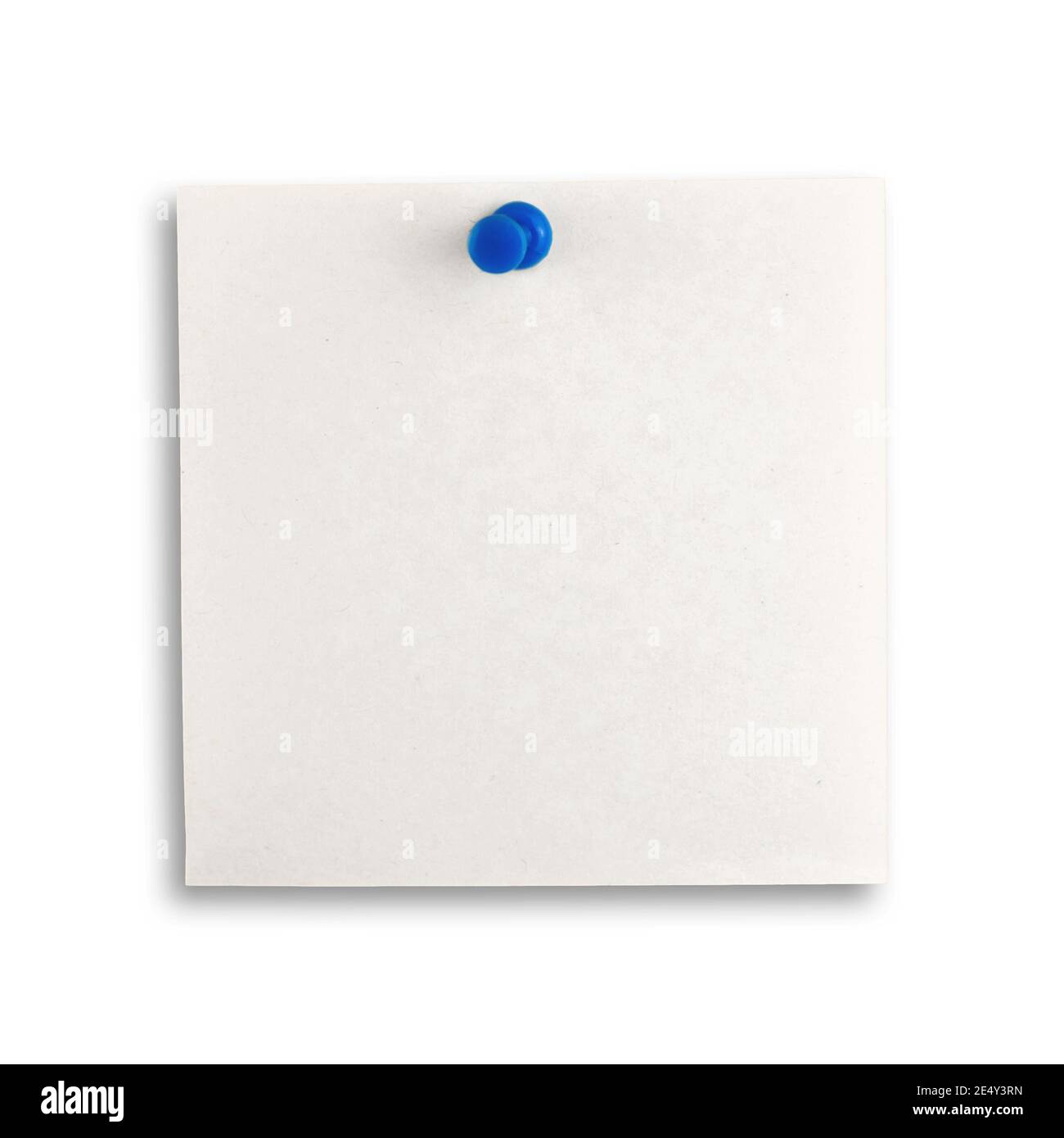 Pinned note pad square sheet of paper on white isolated background ...