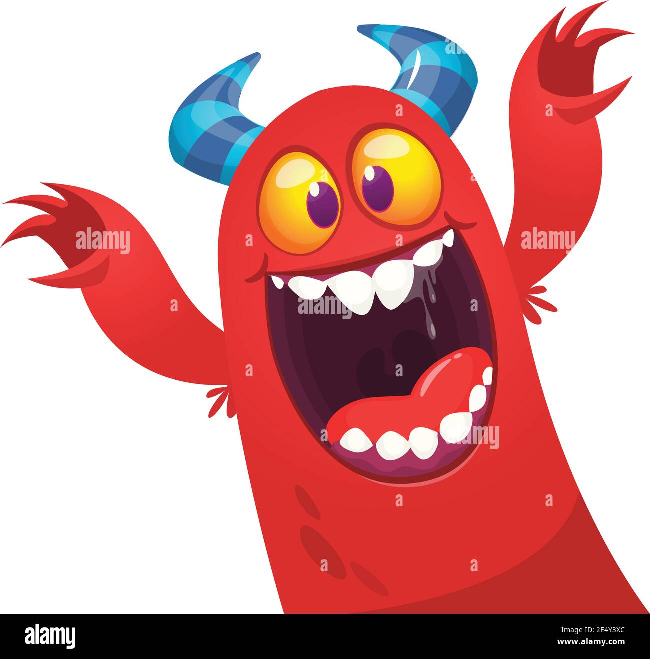 Funny cartoon monster creature. Vector Halloween illustration Stock ...