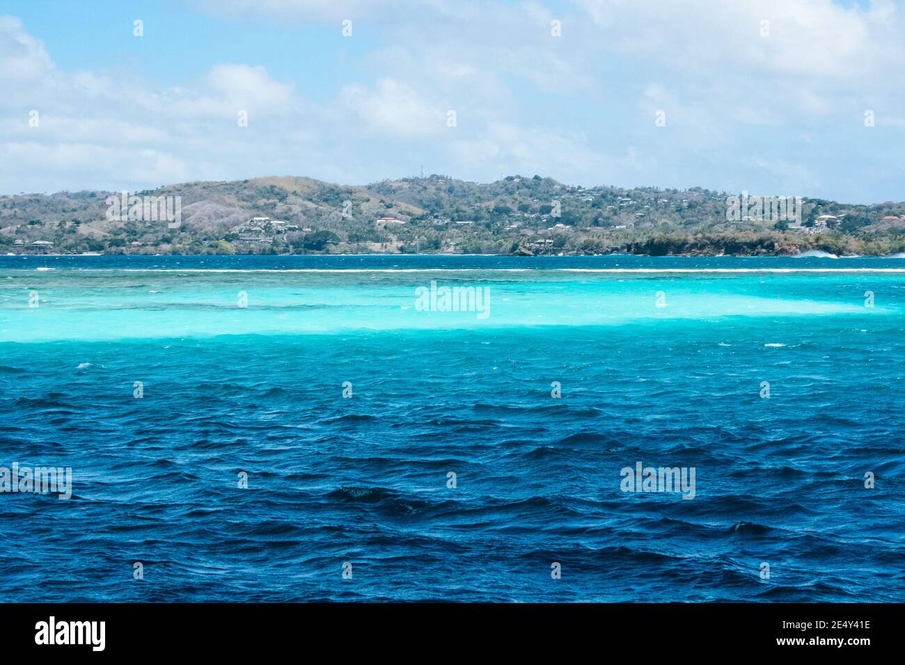 Turquoise water of the Nylon Pool on the Caribbean island Tobago Stock ...