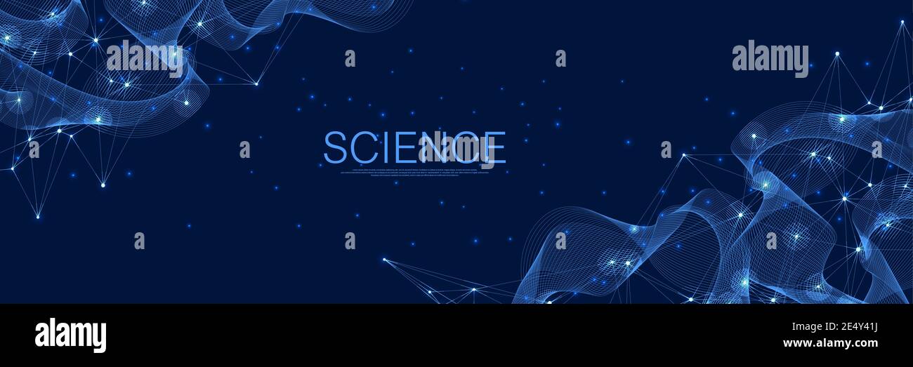 Technology abstract lines and dots connect background with hexagons ...