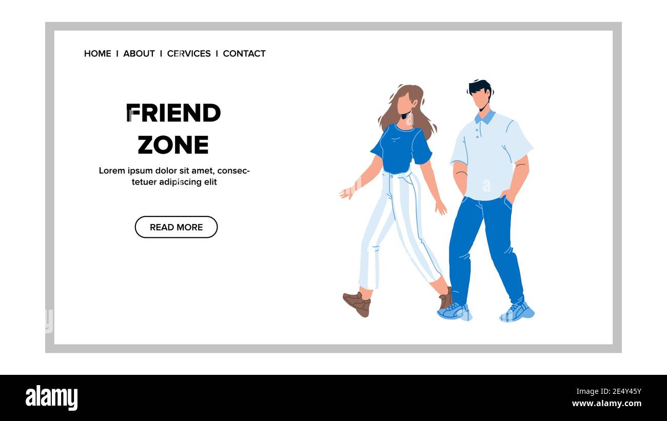 Friend Zone Between Young Man And Woman Vector Stock Vector Image & Art ...