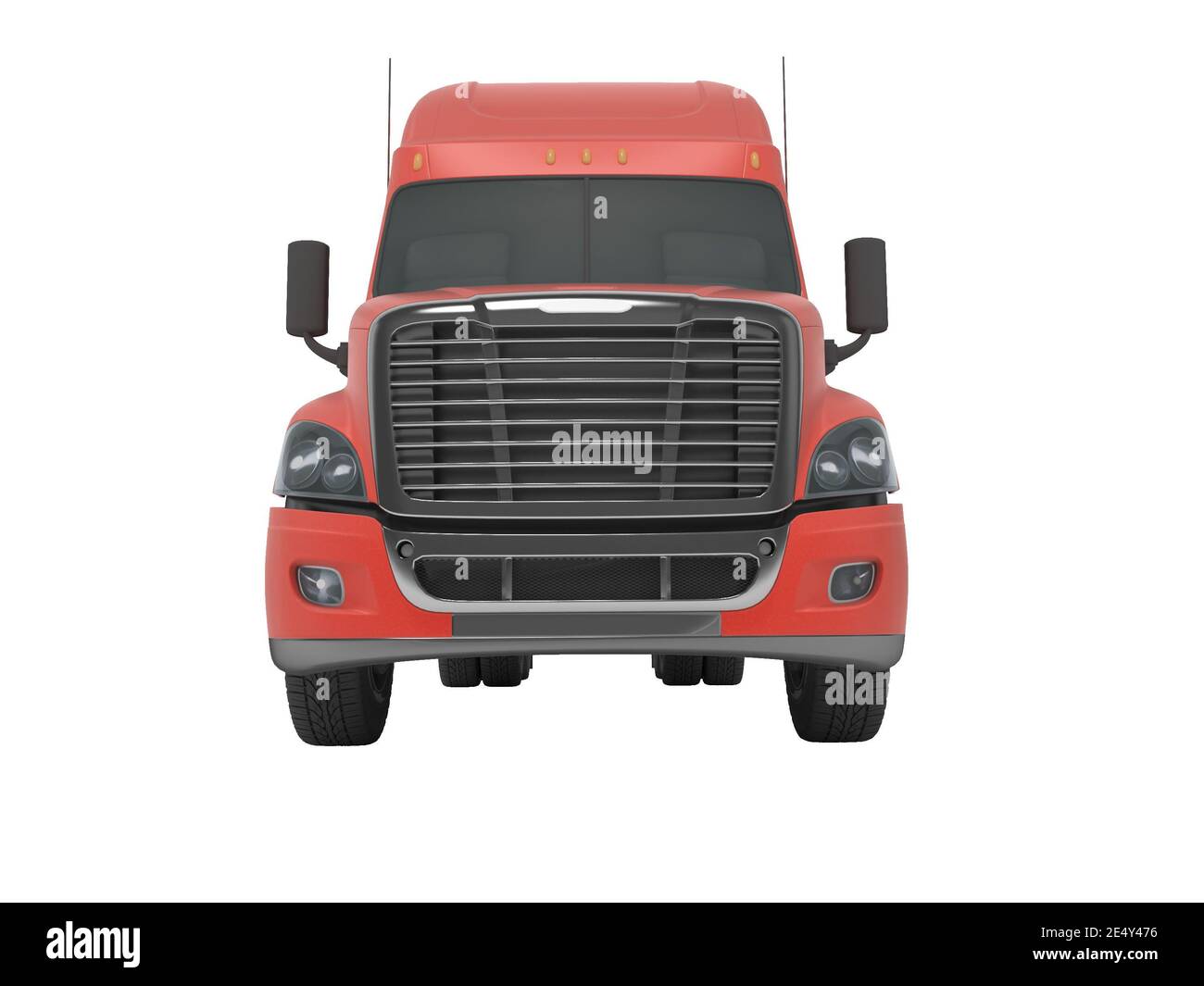 3d rendering of red freight carrier on white background no shadow Stock ...
