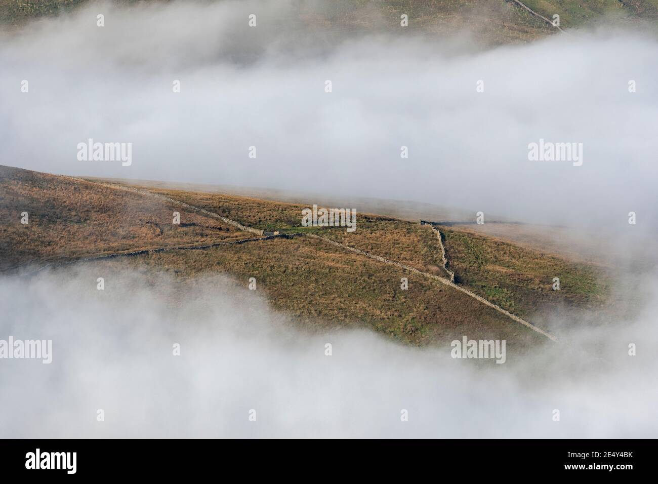 Cloud inversion in Wensleydale, with the clouds holding to the valley ...