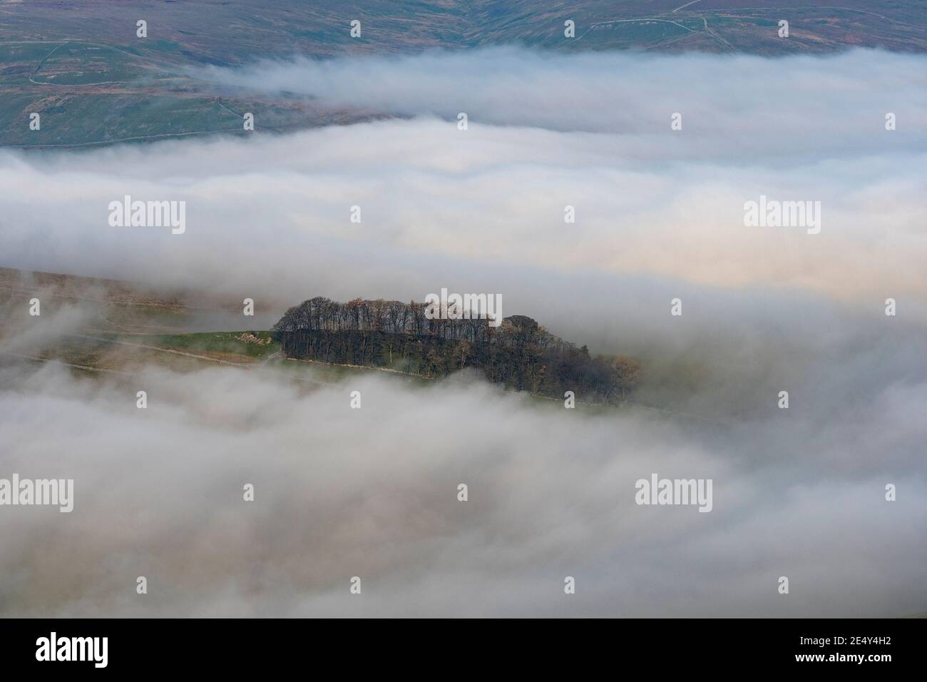 Cloud inversion in Wensleydale, with the clouds holding to the valley ...