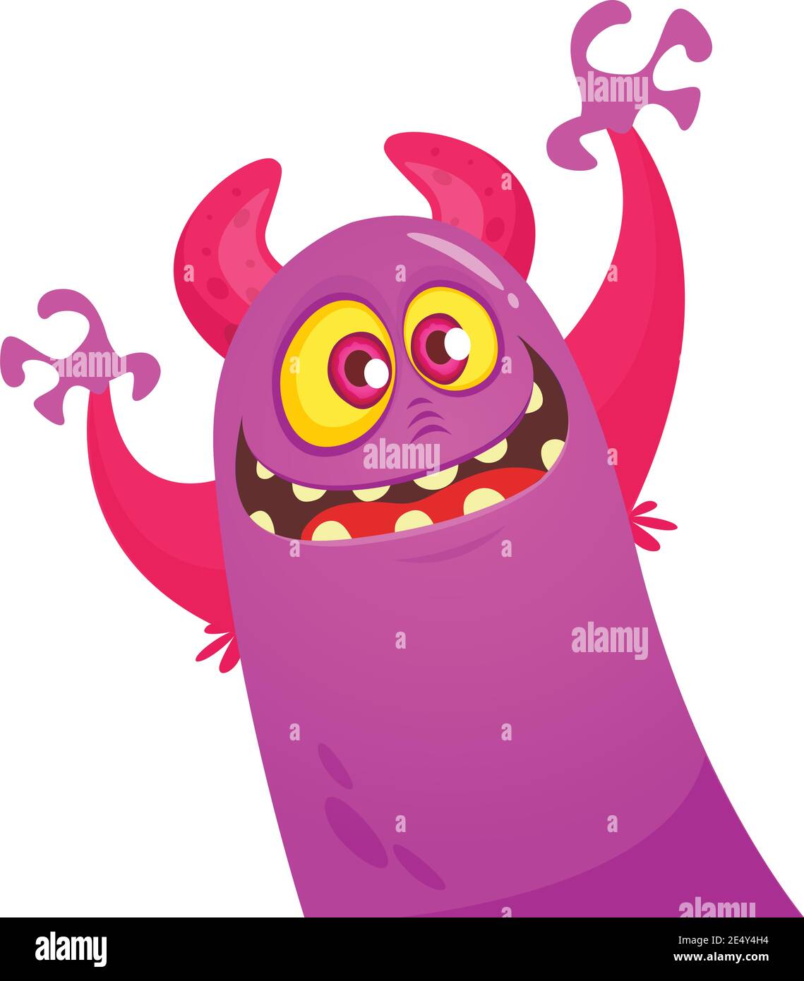 Cartoon blob monster. Halloween vector illustration of excited monster ...