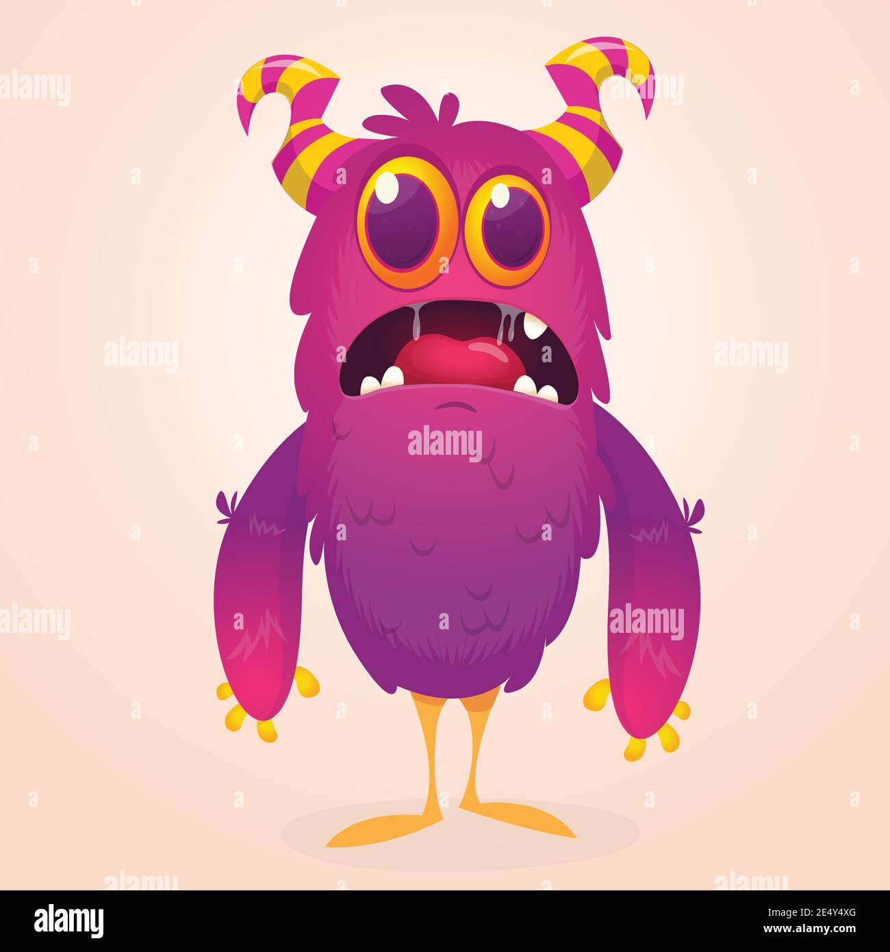 Scary cartoon monster face expression. Vector monster avatar Stock ...