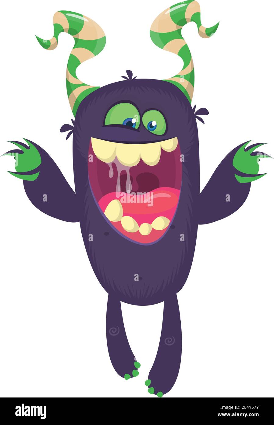 Funny cartoon monster with laughing face expression. Vector Halloween ...