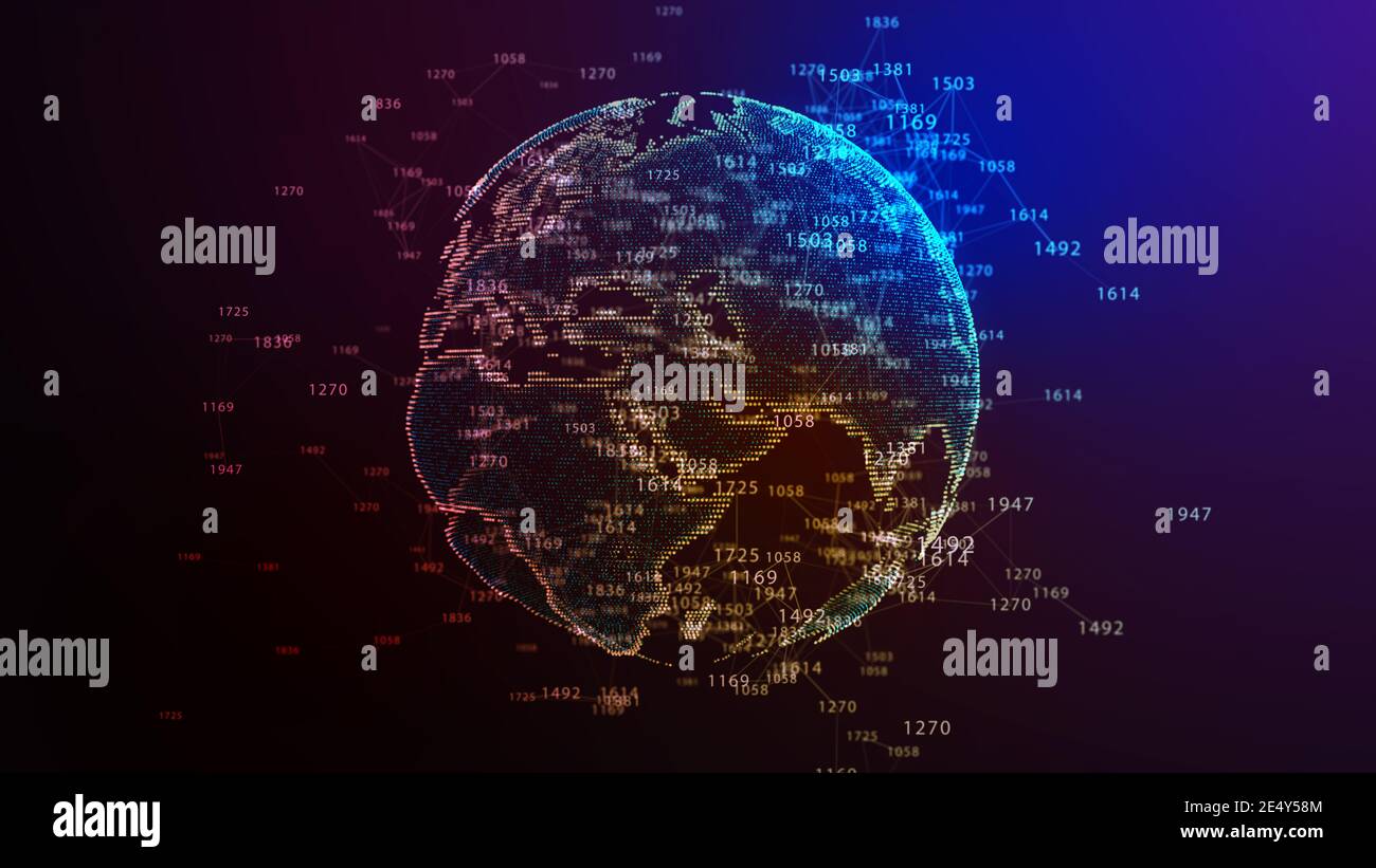 Earth Globe with Light Effect. Global International Connectivity ...