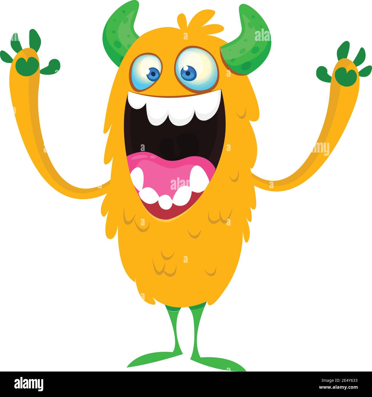 Funny cartoon monster creature. Vector Halloween illustration Stock ...