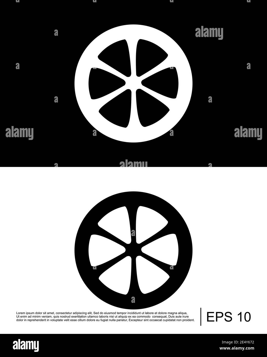 Lemon leaf icon flat Black and White Stock Photos & Images - Alamy