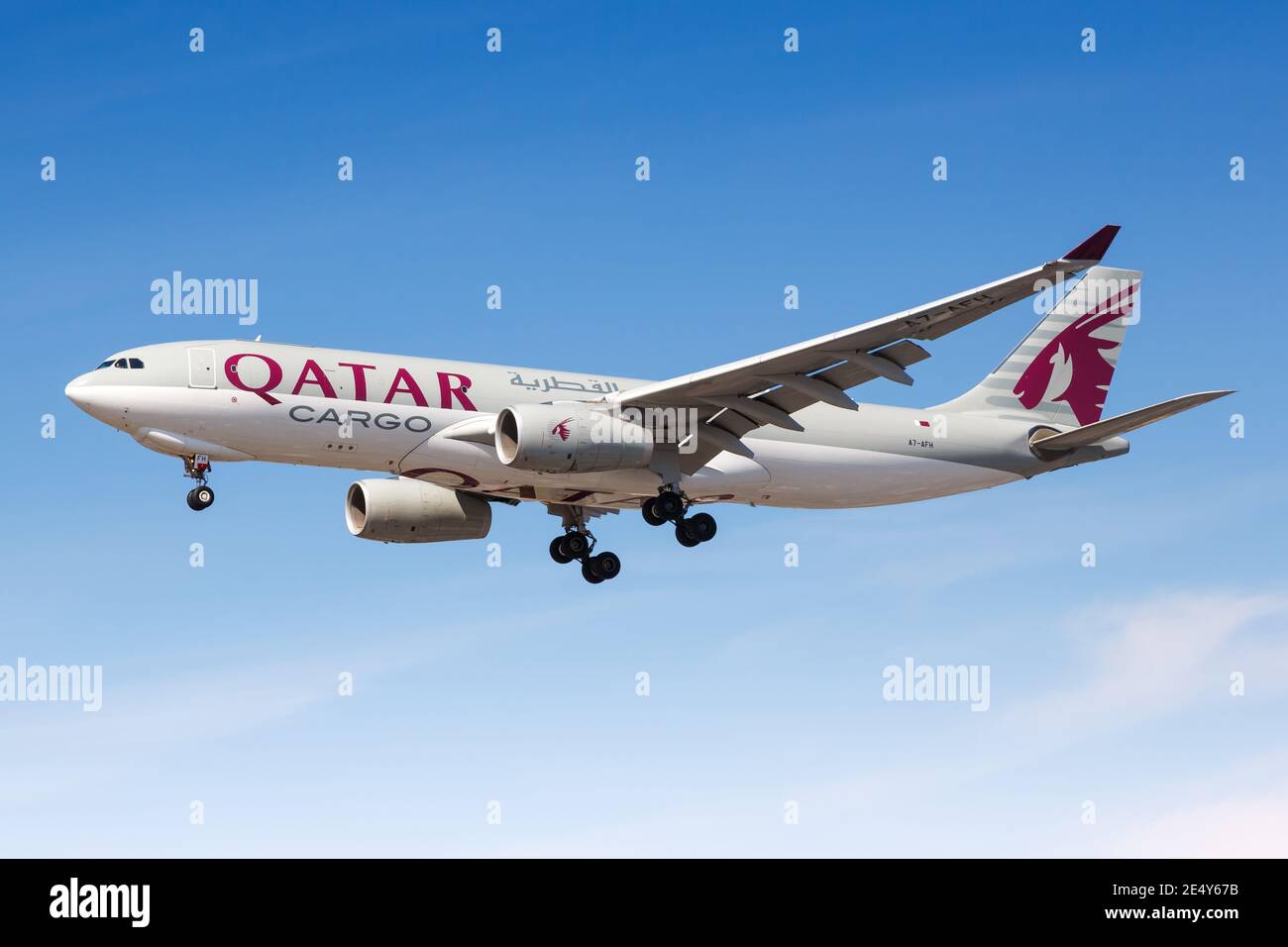 London, United Kingdom - August 1, 2018: Qatar Cargo Airbus A330F ...