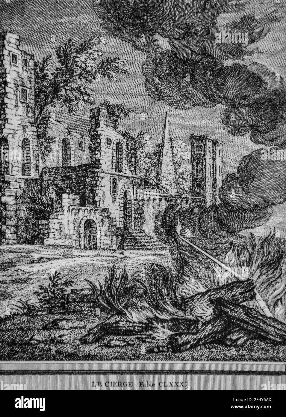 le cierge ,fables de la fontaine,editeur talan,dier 1904,dessin de j.b ...