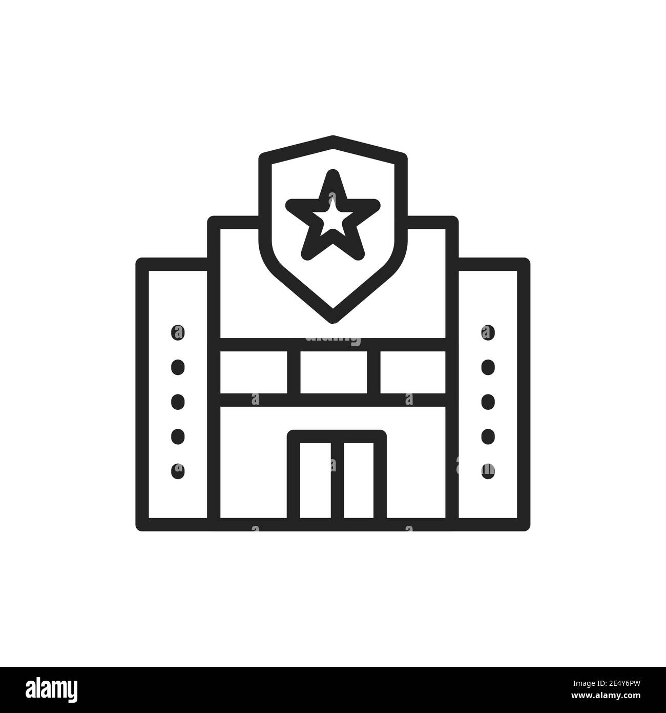 Police building color line icon. Isolated vector element Stock Vector ...