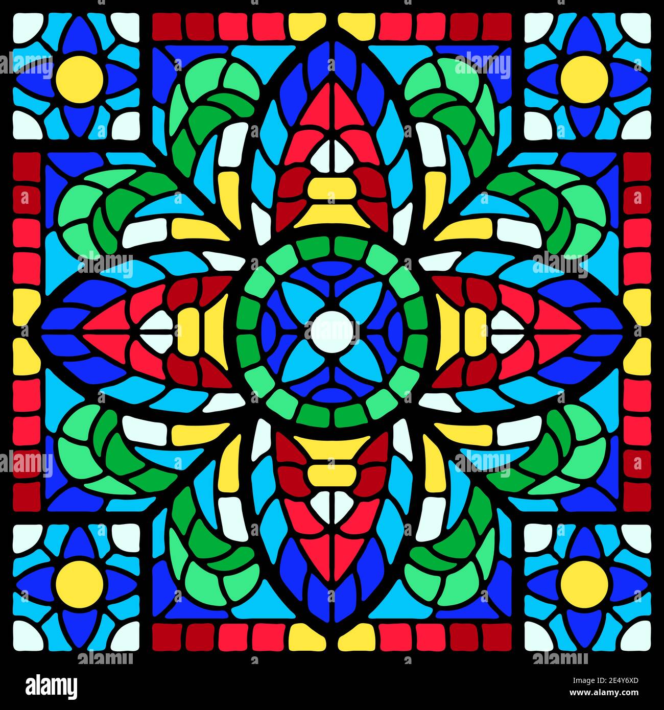 Stained-glass window with colored piece Stock Vector Image & Art - Alamy
