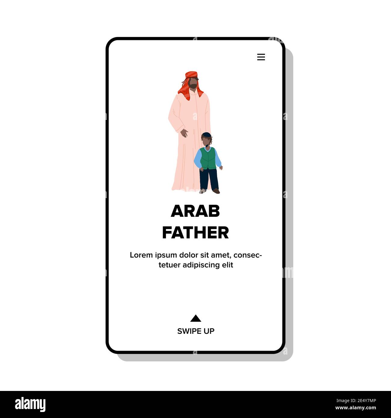 Arab Father With Son In Traditional Clothes Vector Stock Vector Image ...