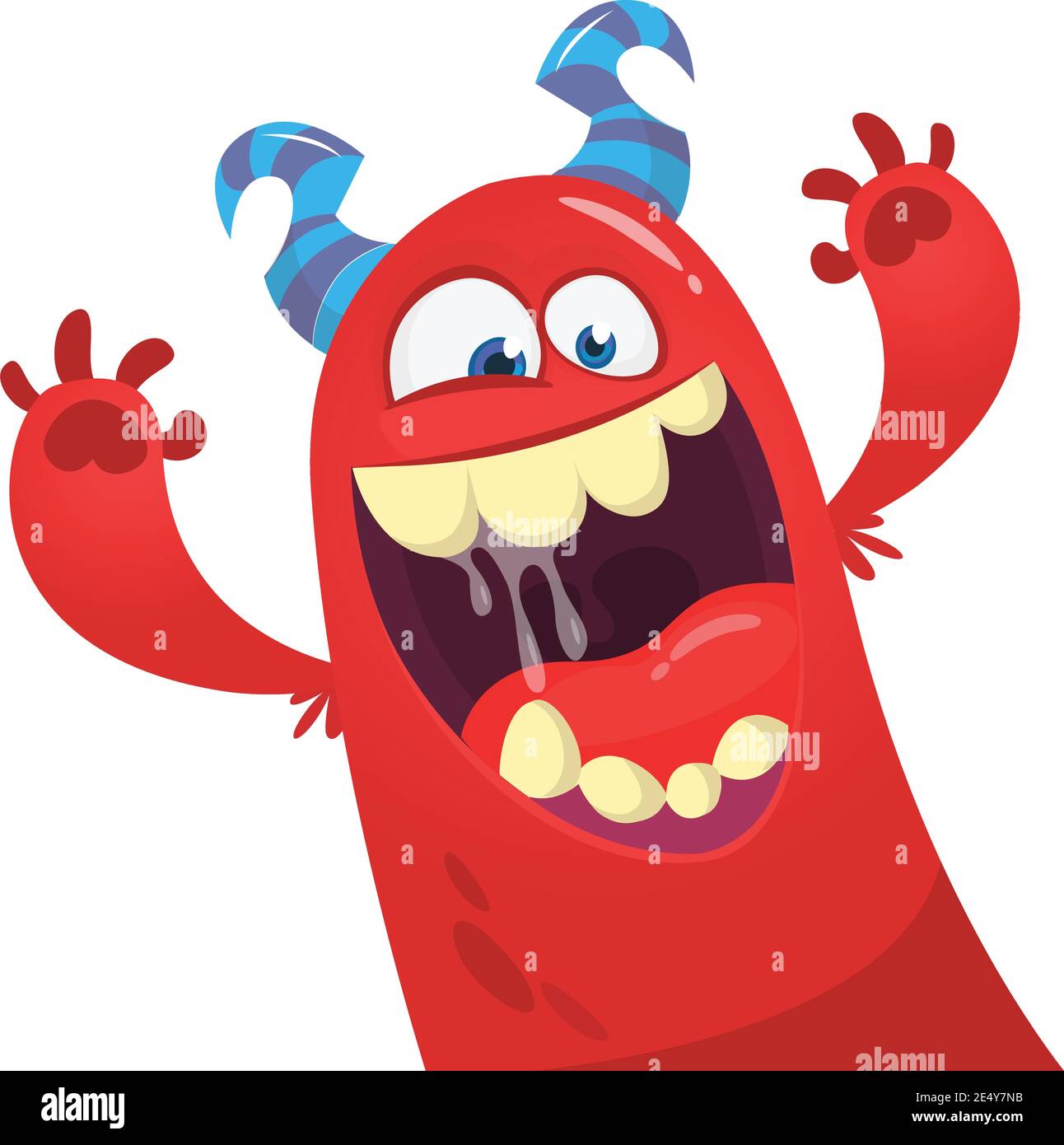 Funny cartoon monster creature. Vector Halloween illustration Stock ...