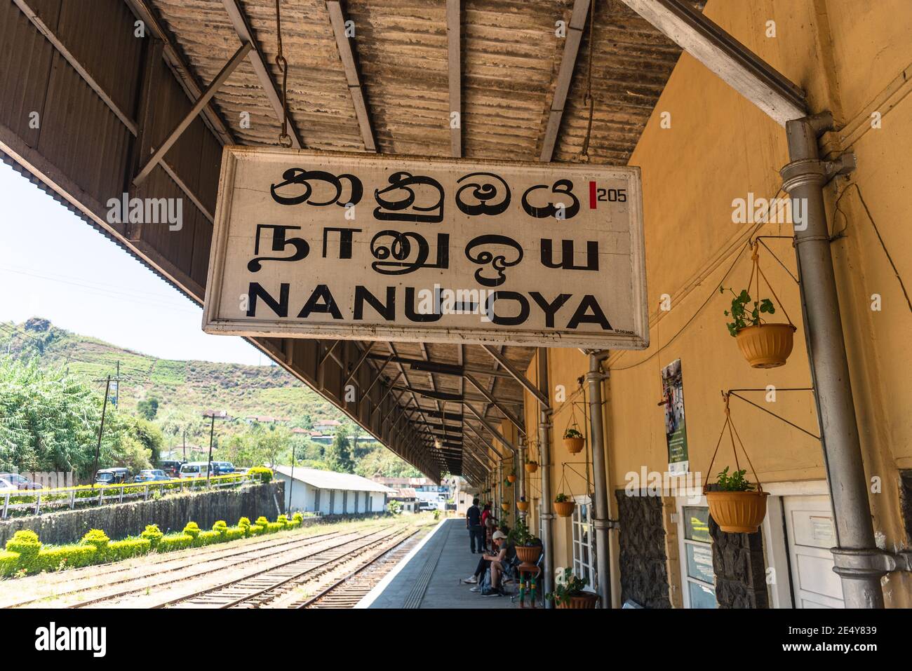 Railway station sign of Nanu Oya, Nuwara Eliya Train Station Stock ...