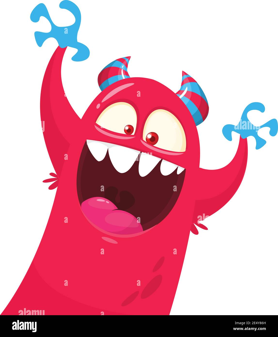 Funny cartoon monster creature. Vector Halloween illustration Stock ...