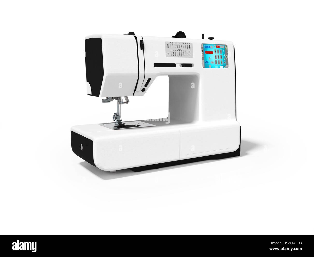 3d render computer sewing machine on white background with shadow Stock ...