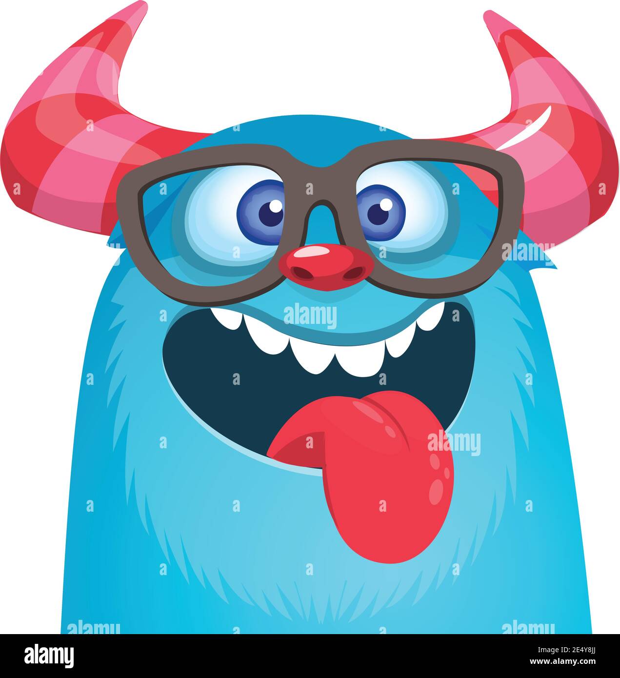 Funny cartoon monster face expression. Vector monster avatar Stock ...