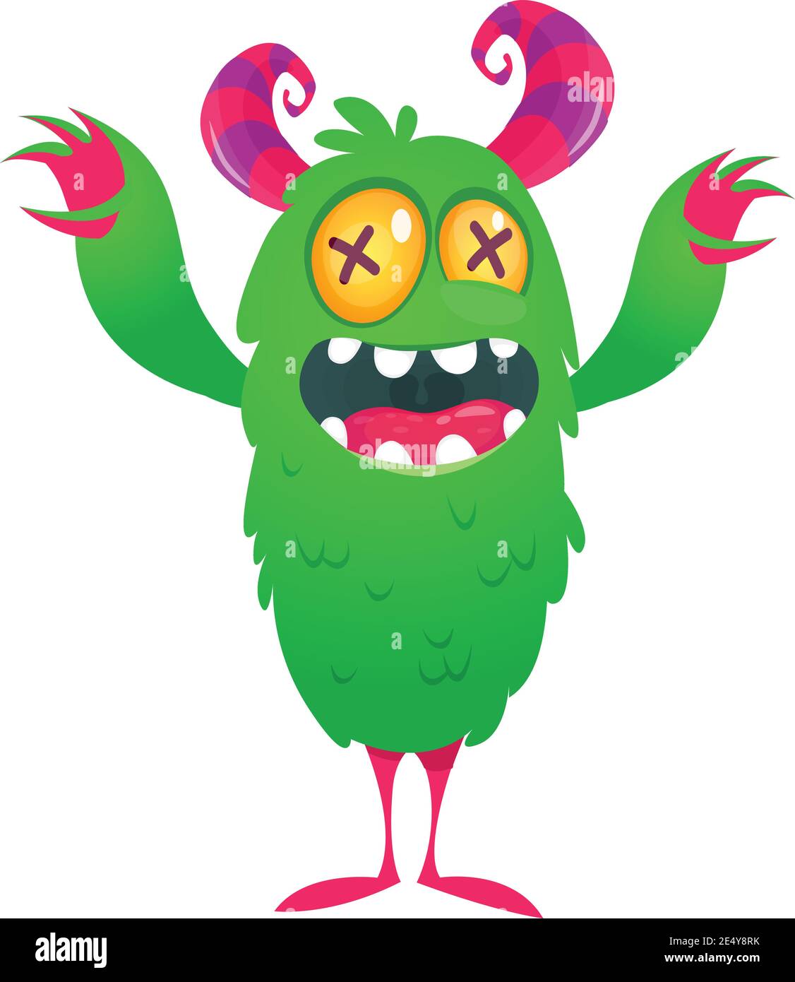 Funny cartoon monster creature. Vector Halloween illustration Stock ...