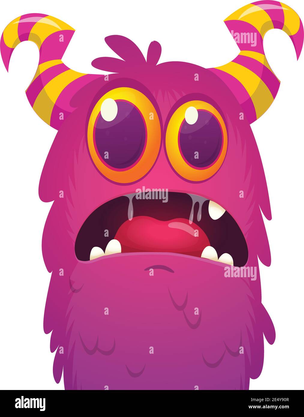 Scary cartoon monster face expression. Vector monster avatar Stock ...
