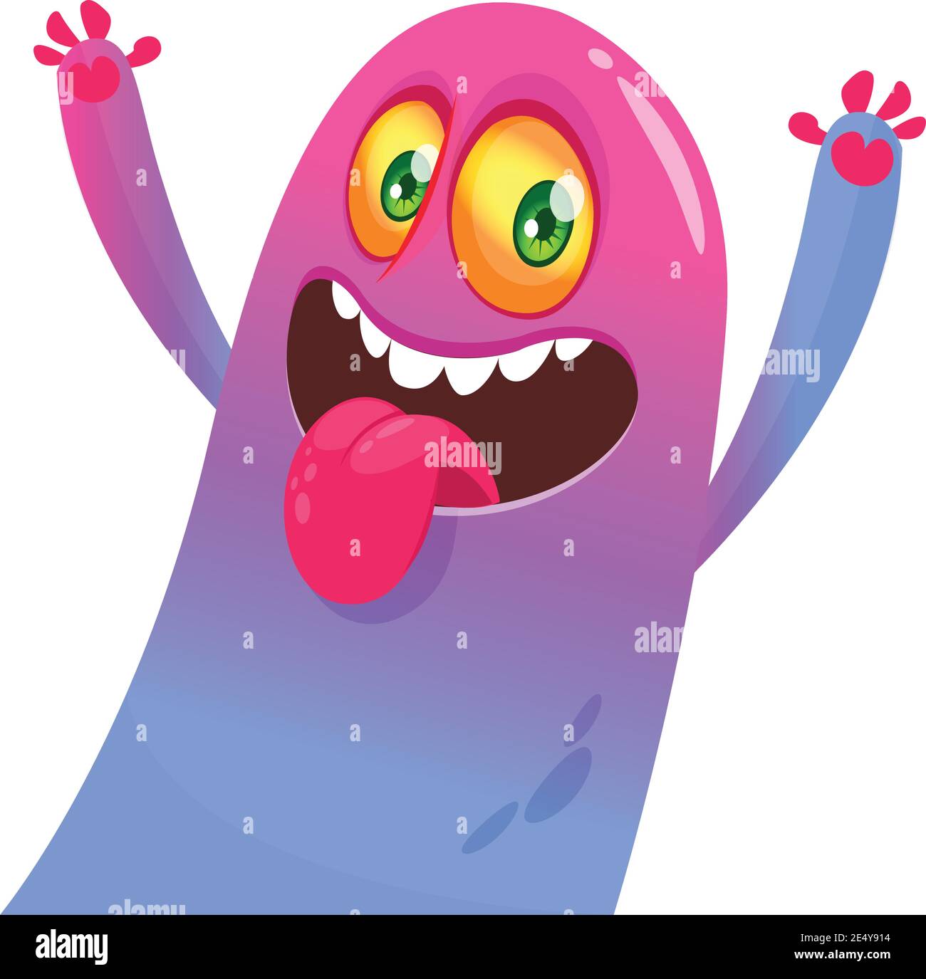 Funny cartoon monster creature. Vector Halloween illustration Stock ...